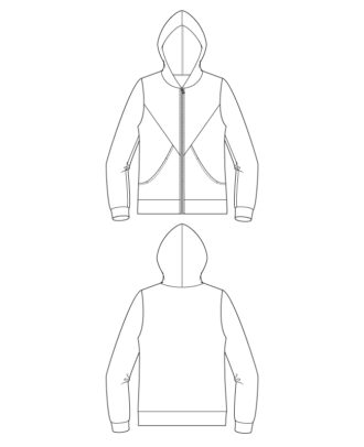 Nazare Zip-up Hoodie Digital Sewing Pattern (PDF) | Itch to Stitch